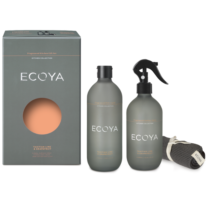 ECOYA Kitchen Gift Set, Tahitian Lime & Grapefruit Dish Liquid, Surface ...