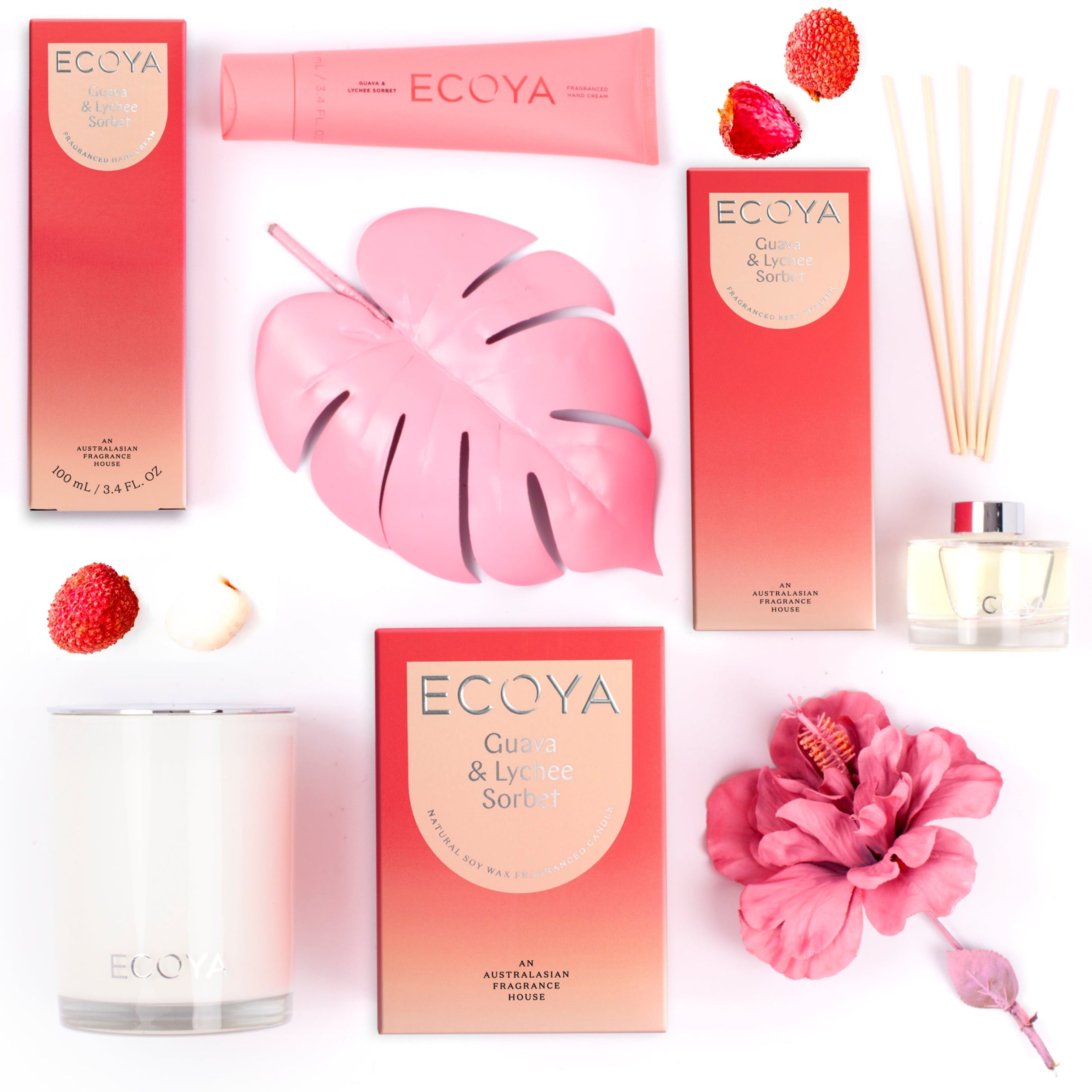 Guava and Lychee Sorbet Gift, ECOYA Gift Set Pack NZ | Giftbox Boutique