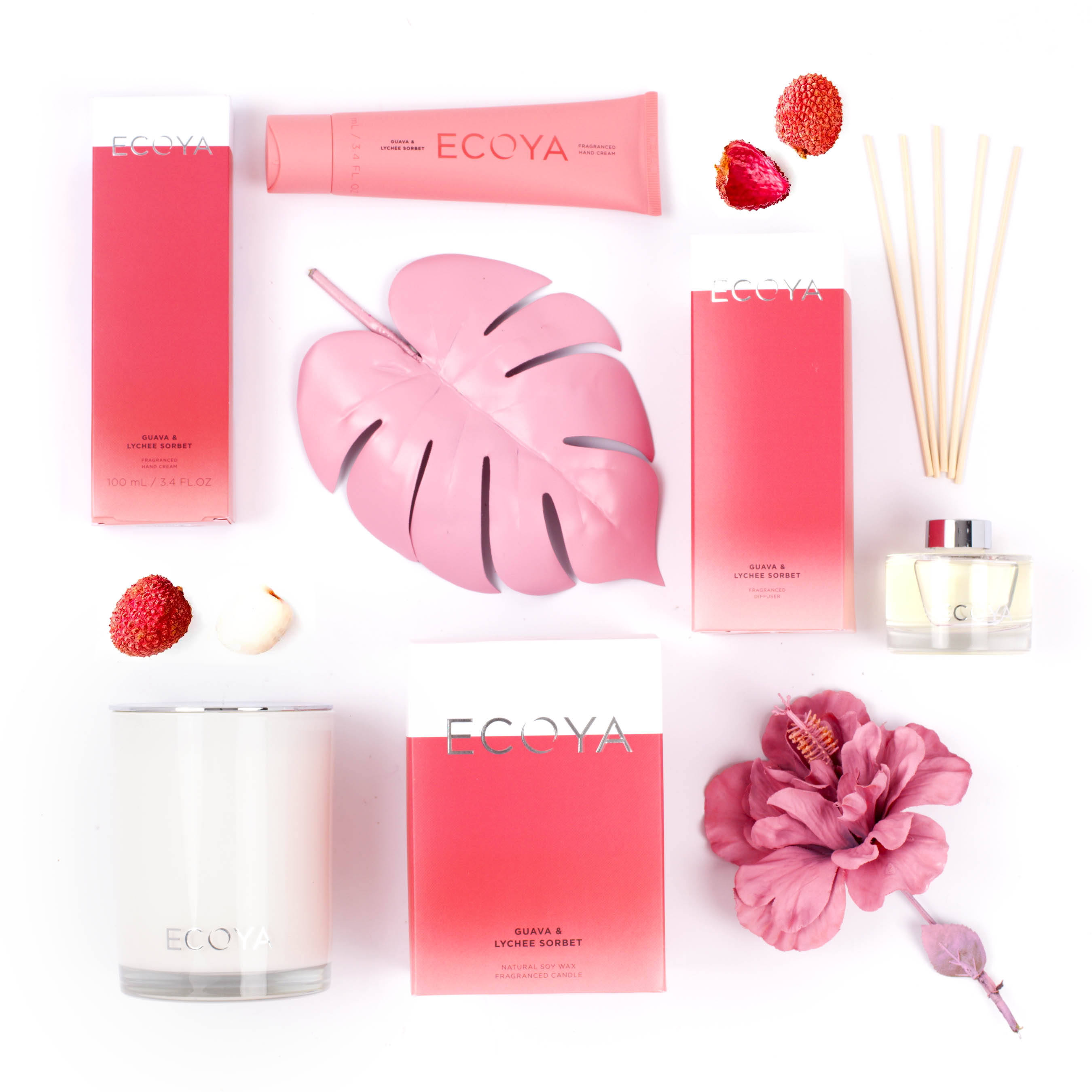 Guava and Lychee Sorbet Gift, ECOYA Gift Set Pack NZ | Giftbox Boutique