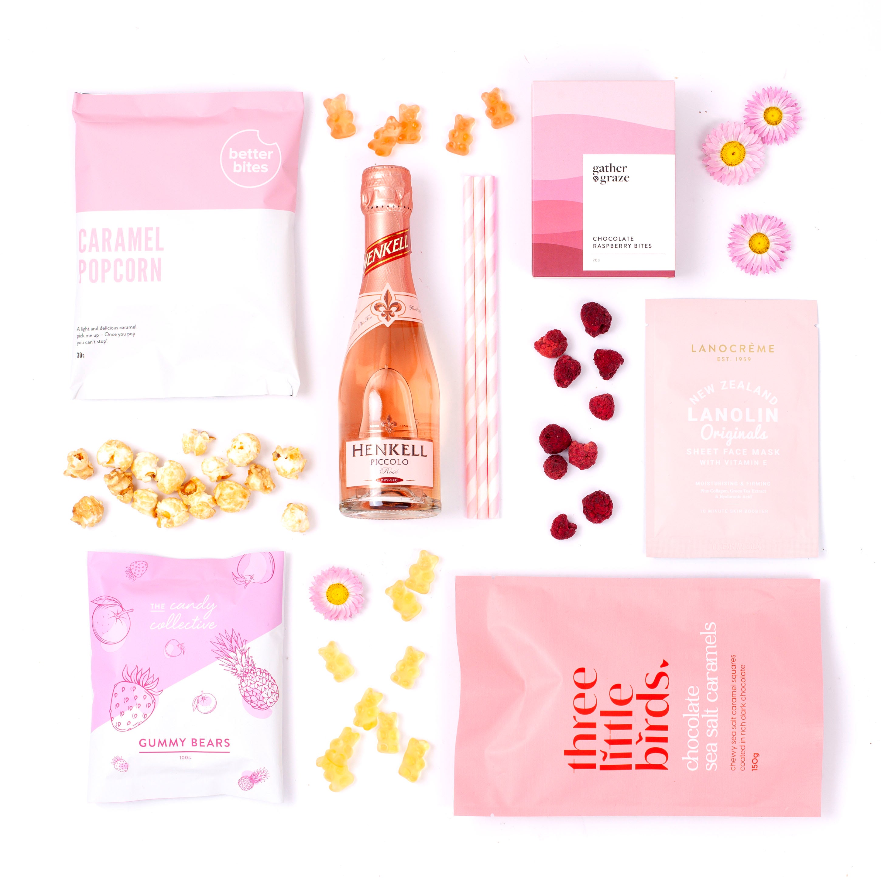 She's so Sweet, Candy, Bubbles & Champagne Gift Basket Set for Her ...
