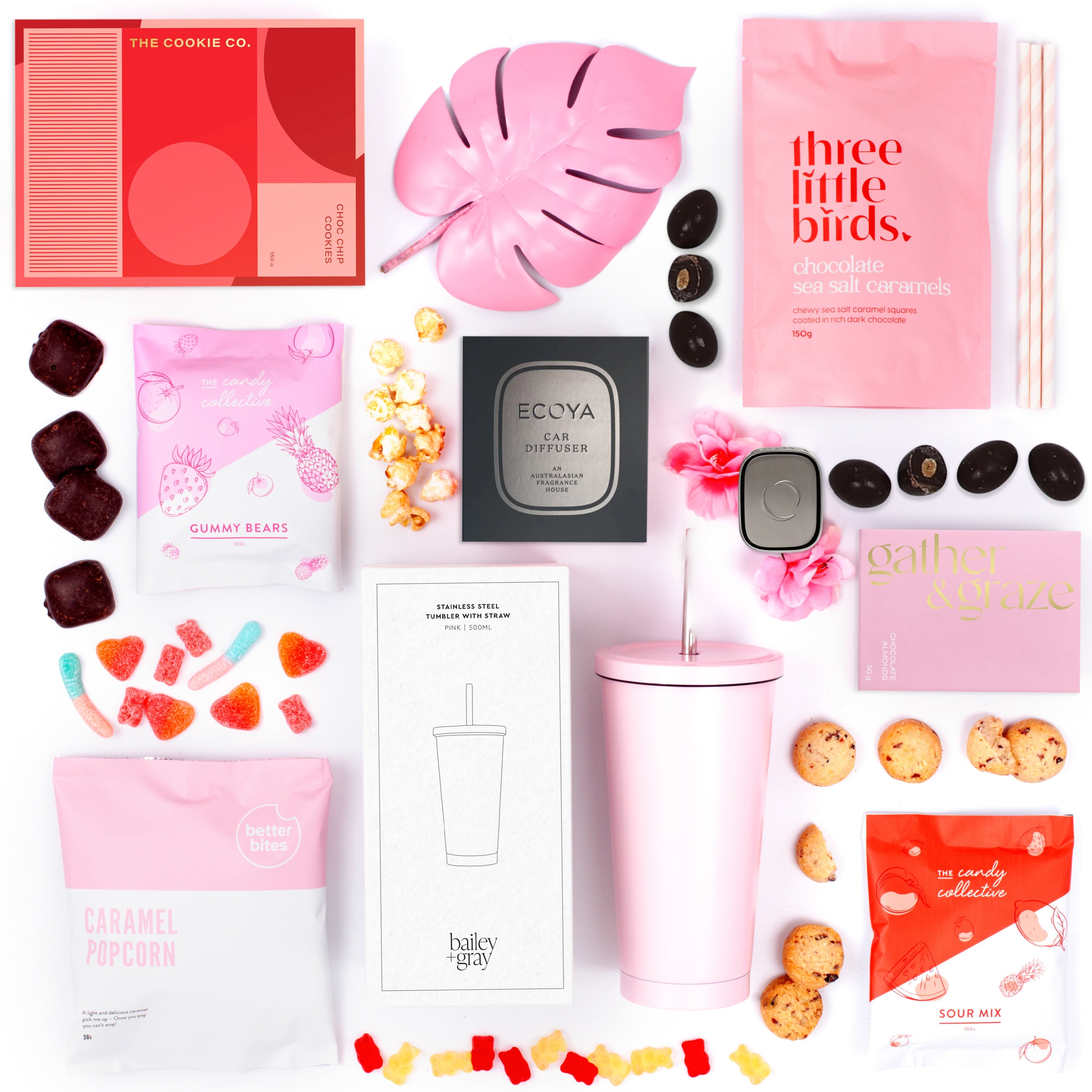 The Tickled Pink, New Car with Stainless Steel Tumbler Gift Basket ...